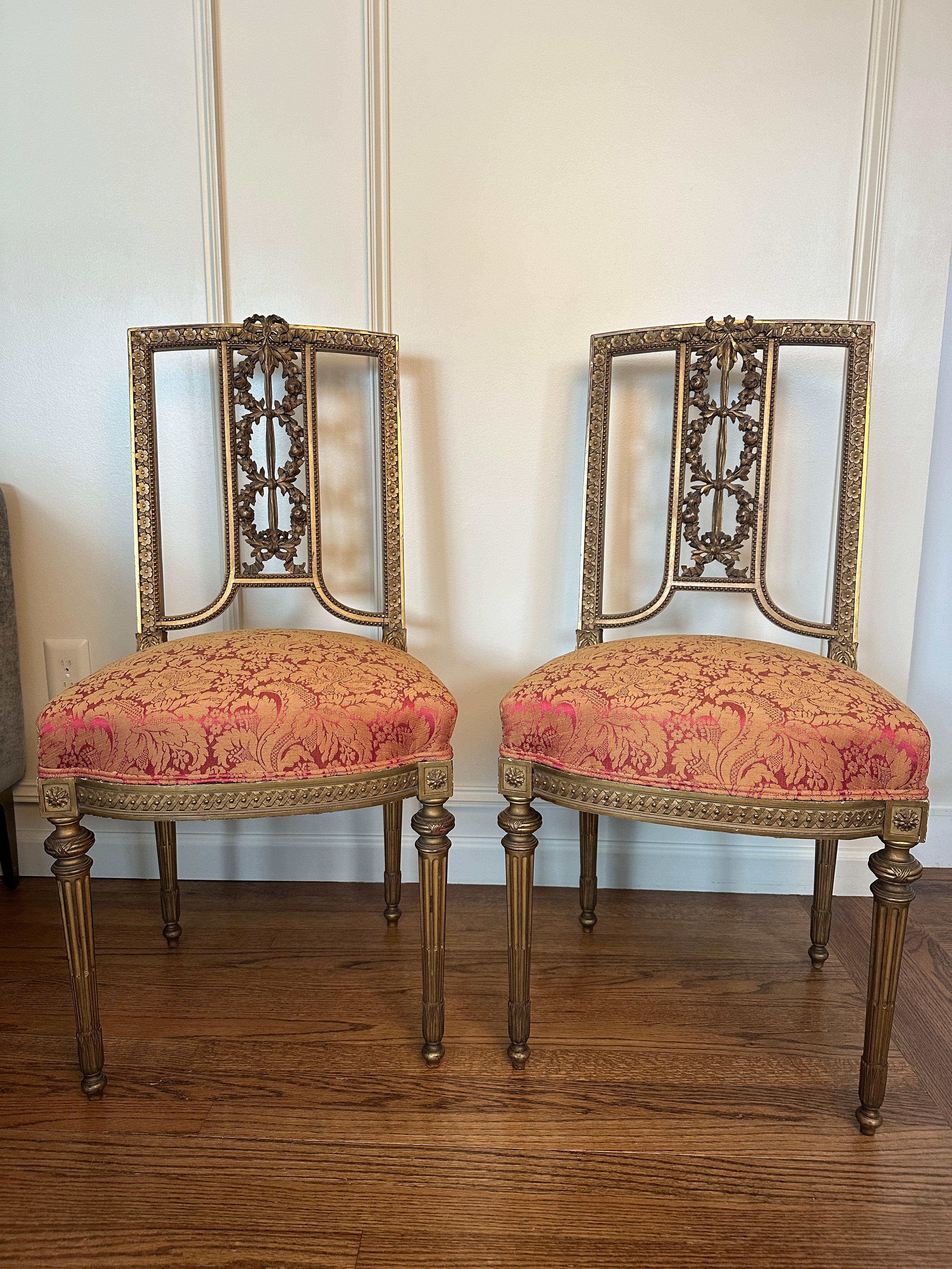 Pair of French Louis XVI Style Gilt Chairs – Hudson Home Edit